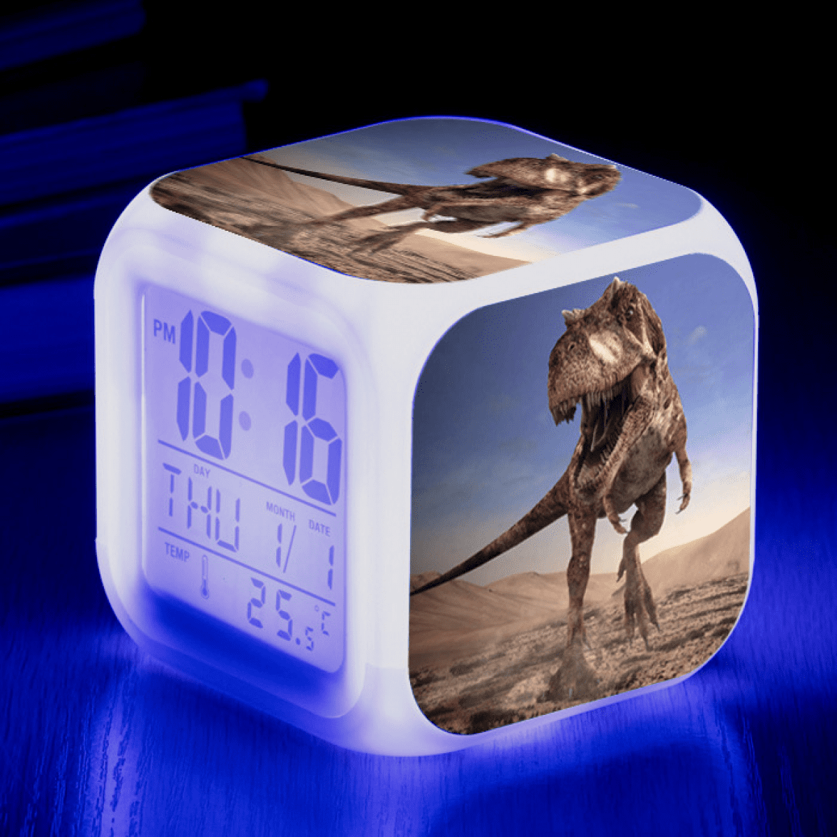 LISACANN LED Alarm Clock Dinosaur Pattern Creative Desk Table Clock ...