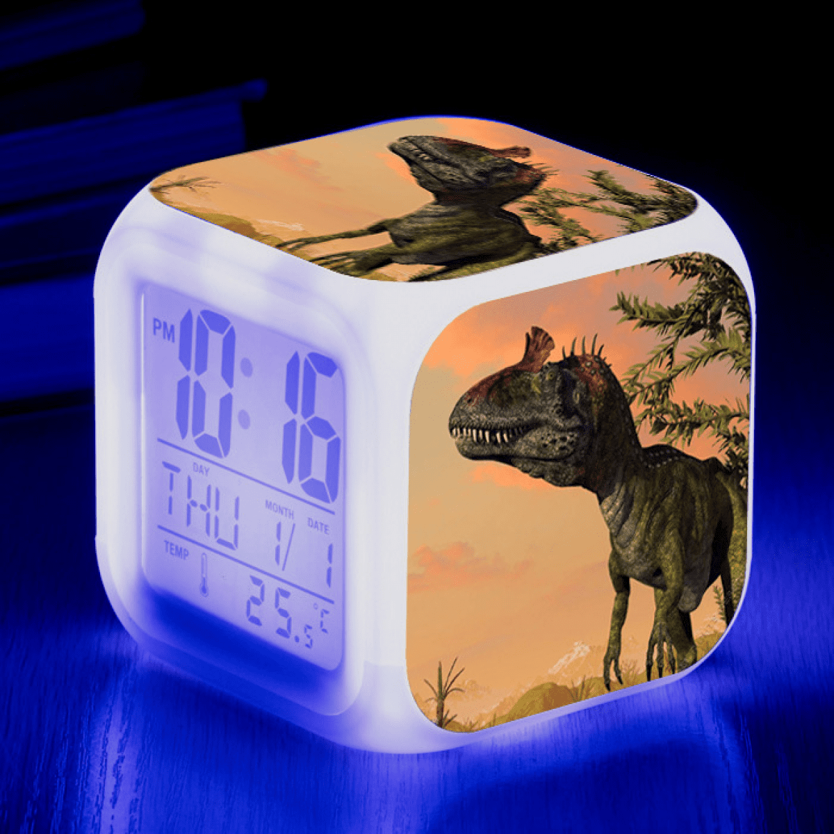 LISACANN LED Alarm Clock Dinosaur Pattern Creative Desk Table Clock ...