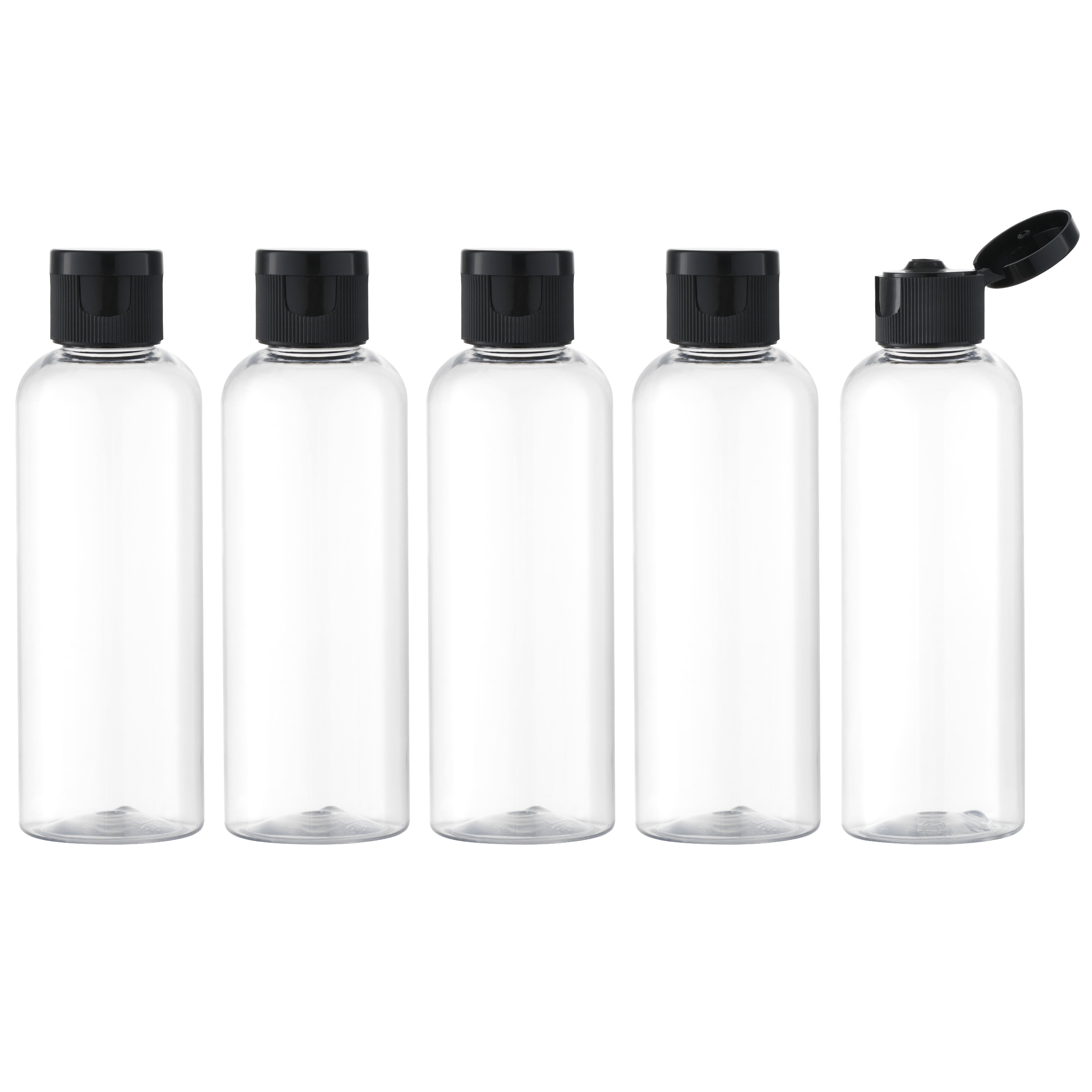 Lisapack 3.4oz Travel Bottles, Flip Cap, Empty Clear Containers, 100ml ...