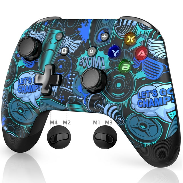 LISHIVE Wireless Gaming Controller, Bluetooth, LED Lights, Dual Vibration, Turbo Burst, Wake Up ...