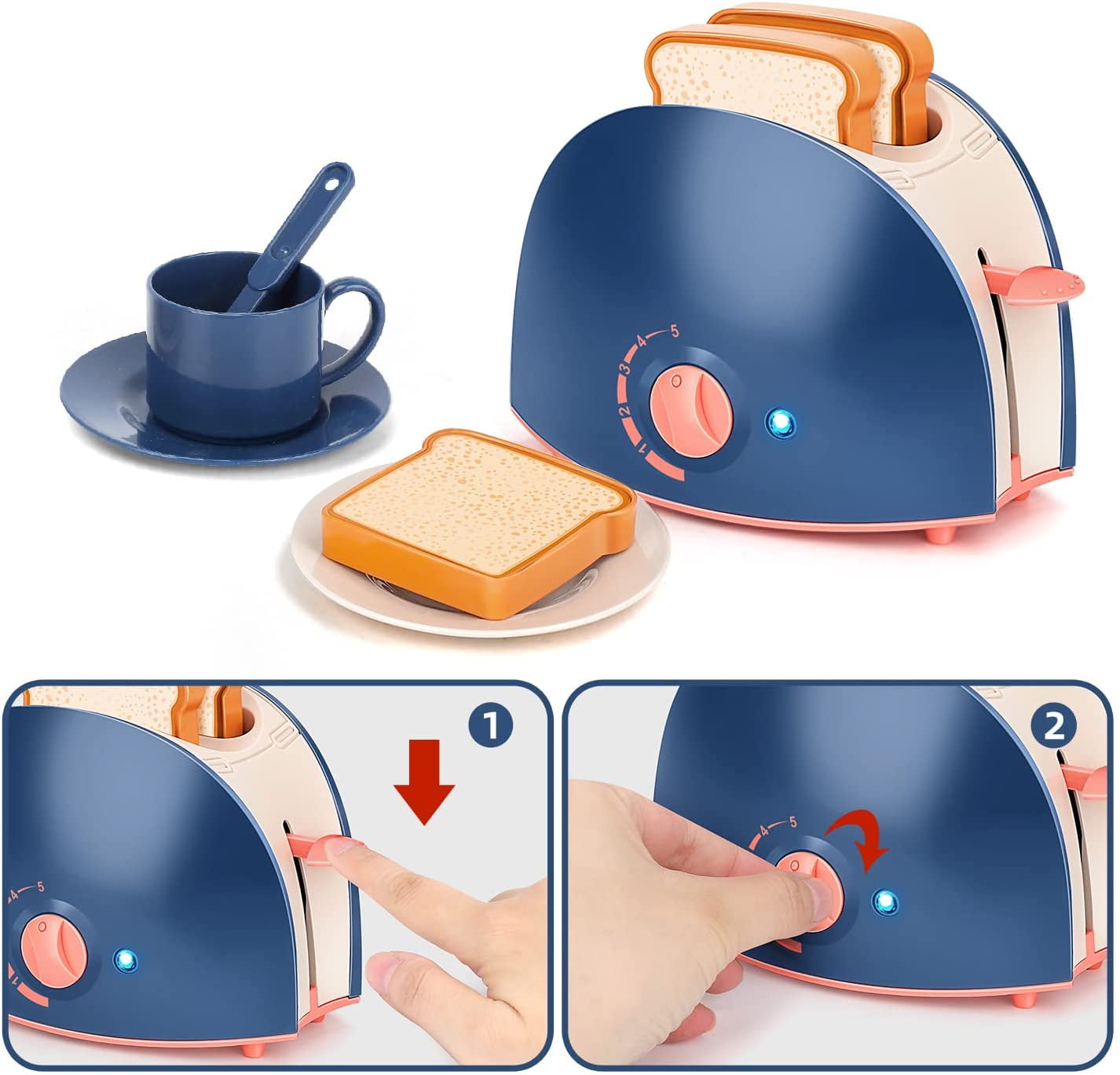 LISM Kitchen Appliances Toy,Kids Kitchen Pretend Play Set with Coffee ...