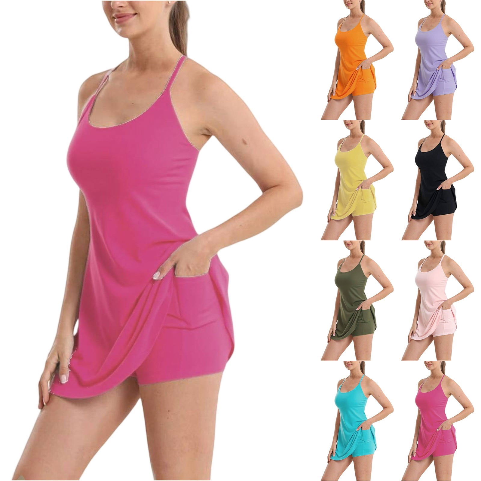 LISTHA Athletic Dress with Pull Down Shorts Women Tummy Control Workout ...