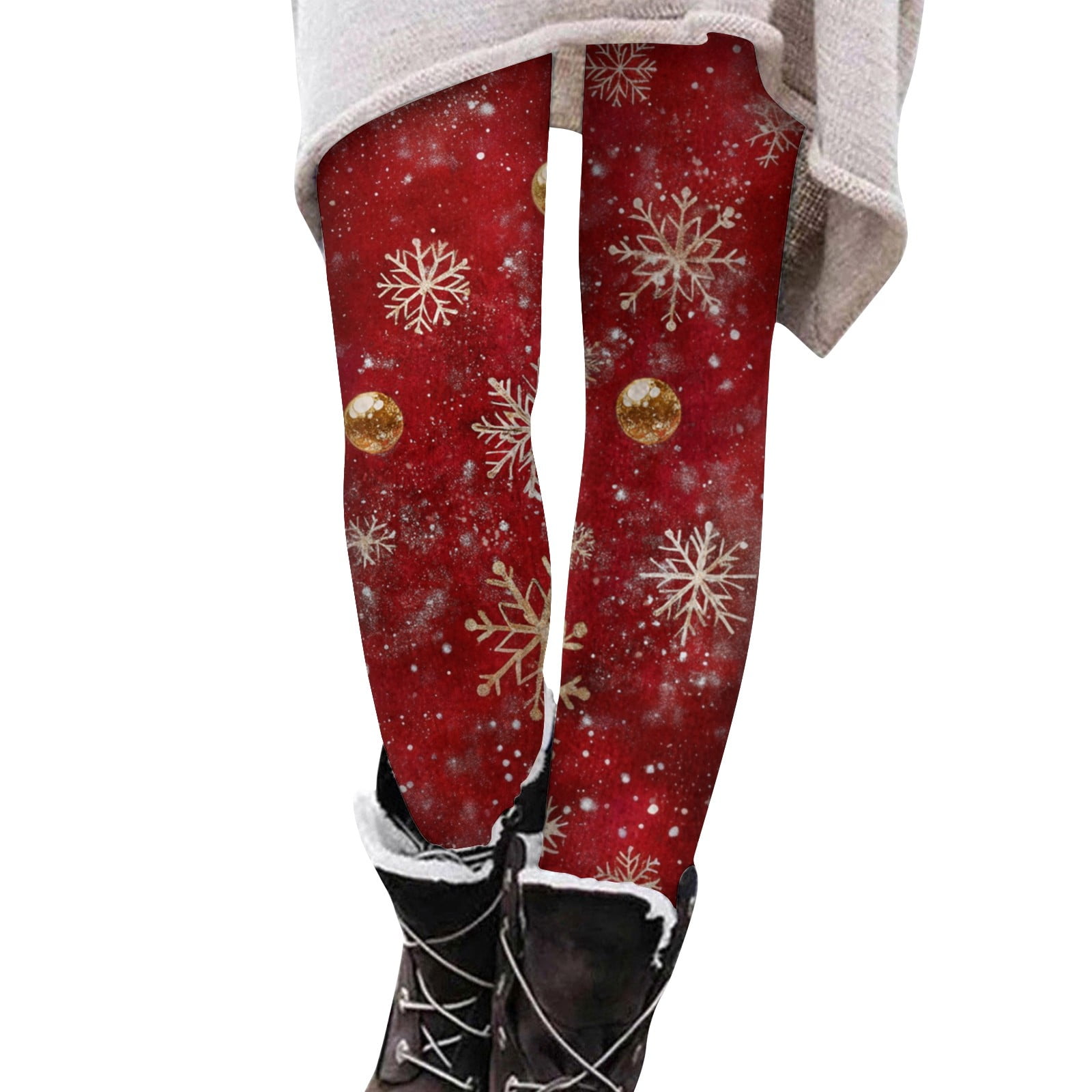 LISTHA Christmas Leggings for Women Santa Tummy Control Holiday Tights ...