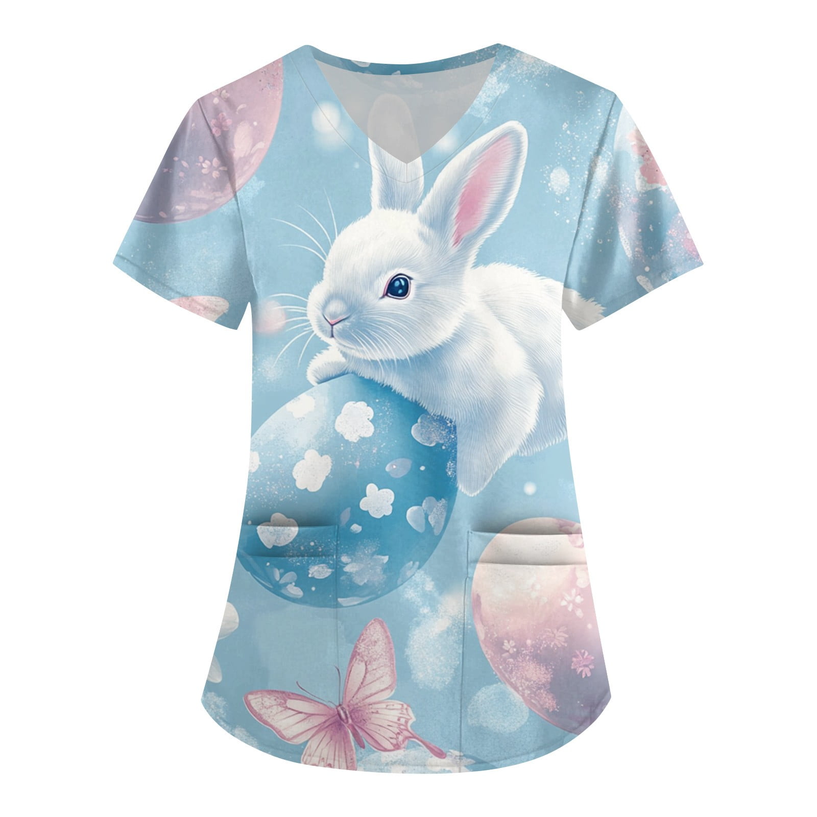 LISTHA Easter Scrubs for Women Easter Eggs Print Rabbit Print Nurse ...