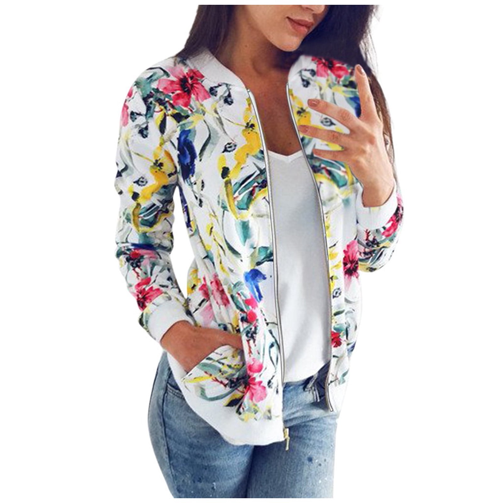 LISTHA Jacket for Women Trendy Bomber Jackets Lightweight Zip Up Coat ...