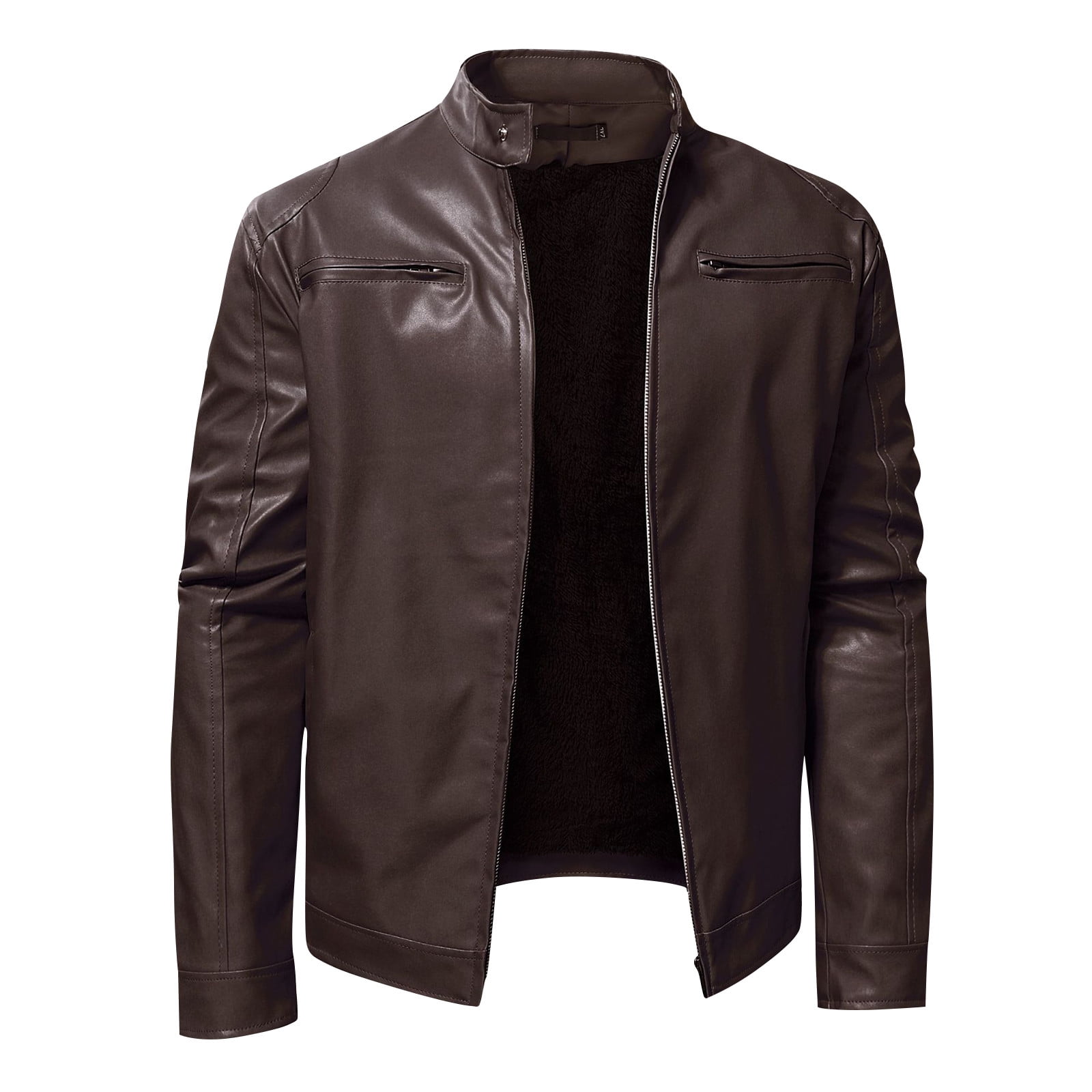 LISTHA Men's Black Genuine Lambskin Leather Biker Jacket Vintage Real ...