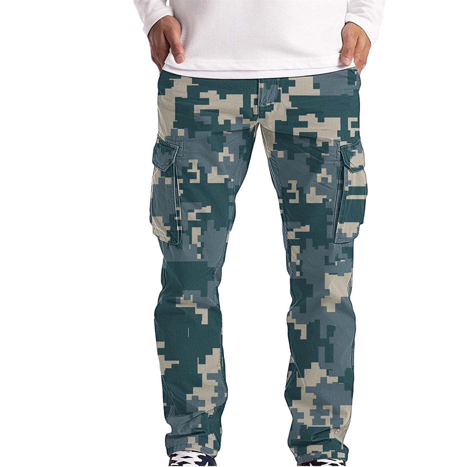 LISTHA Men's Cargo Pants Casual Military Army Camo Relaxed Fit Cotton ...
