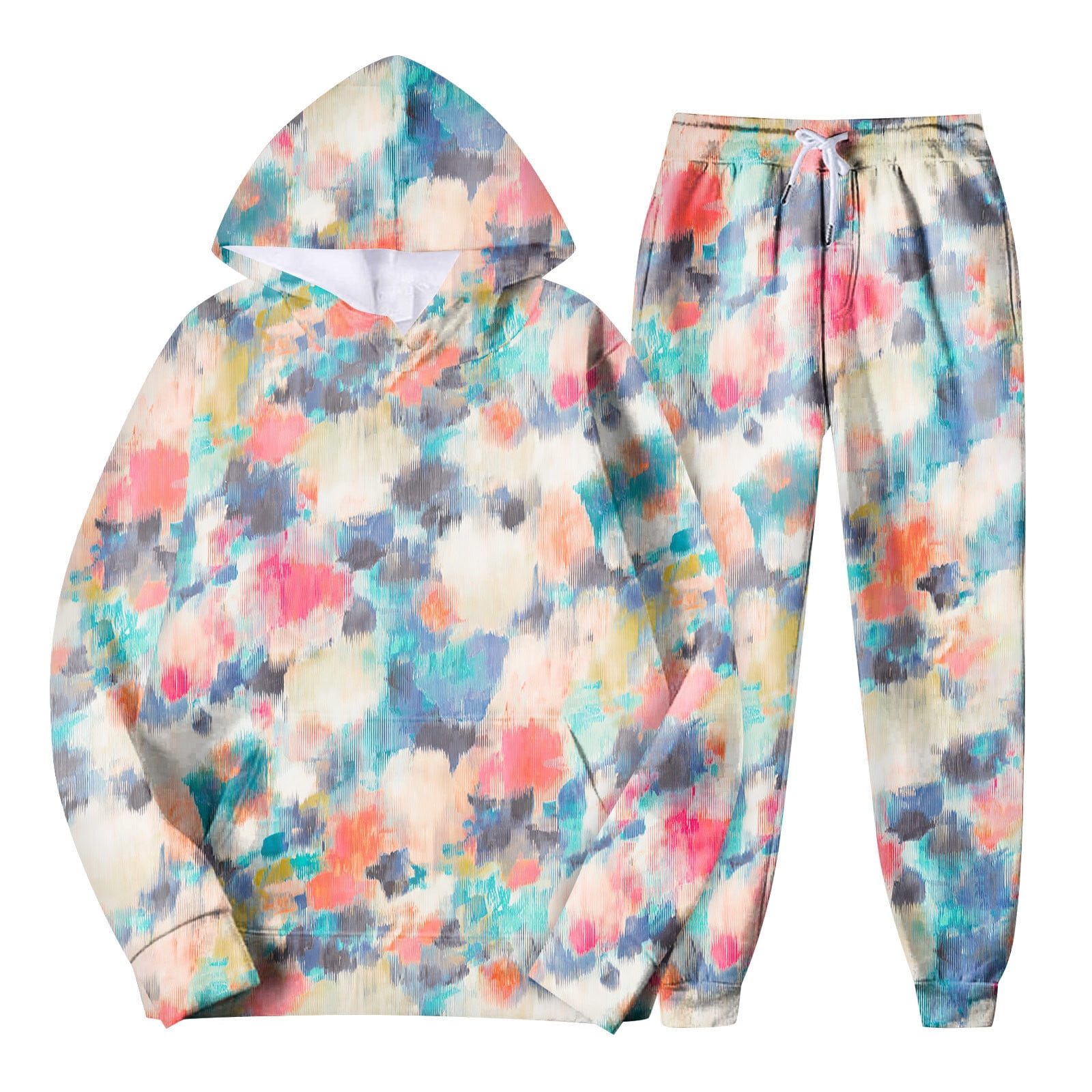 LISTHA Mens Tie-Dye Sweatsuit 2 Piece Autumn Tracksuit Casual Solid ...