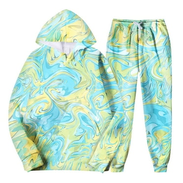LISTHA Mens Tie-Dye Sweatsuit 2 Piece Autumn Tracksuit Casual Solid ...