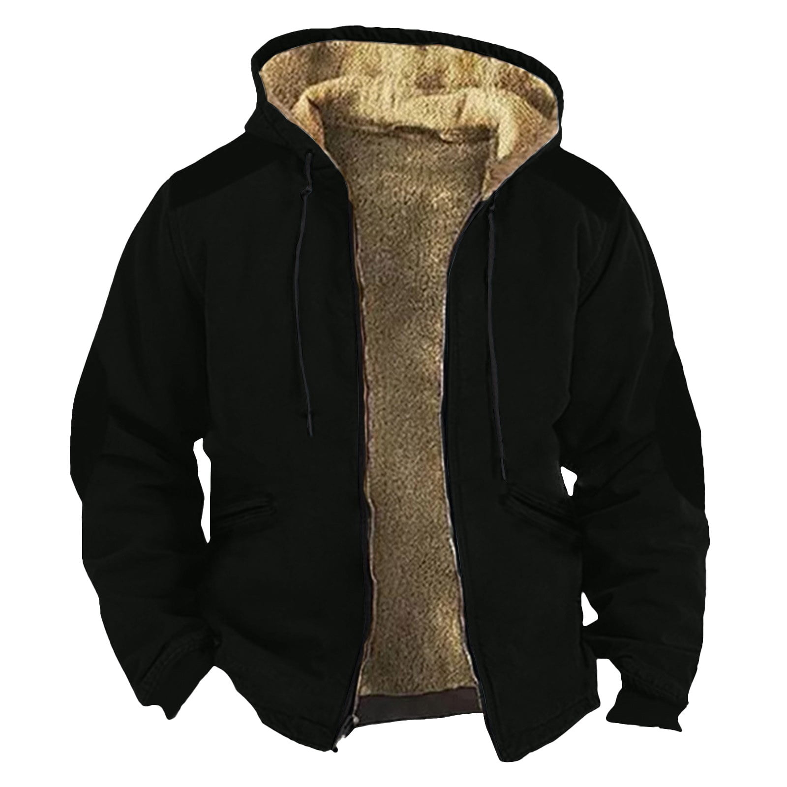LISTHA Mens Winter Coats With Hood Fleece Lined Full Zip Coat ...