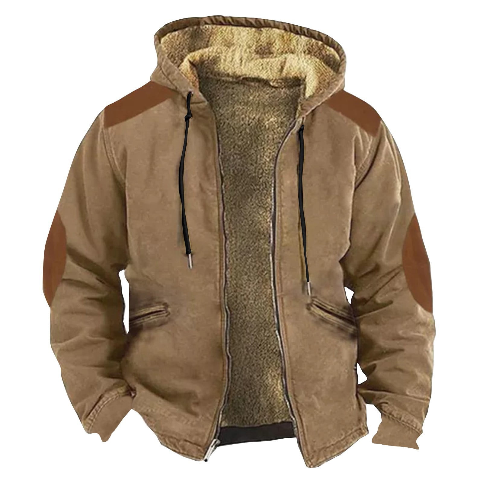LISTHA Mens Winter Coats With Hood Fleece Lined Full Zip Coat ...