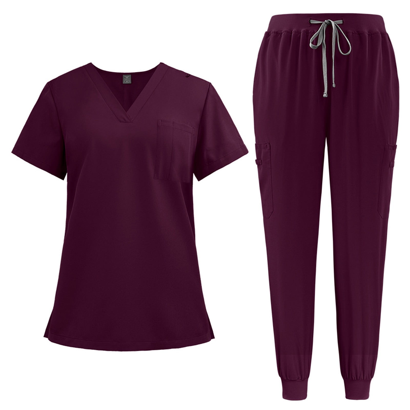 LISTHA Nurse Scrubs for Women Set Nursing V-Neck Uniform Scrubs Set ...