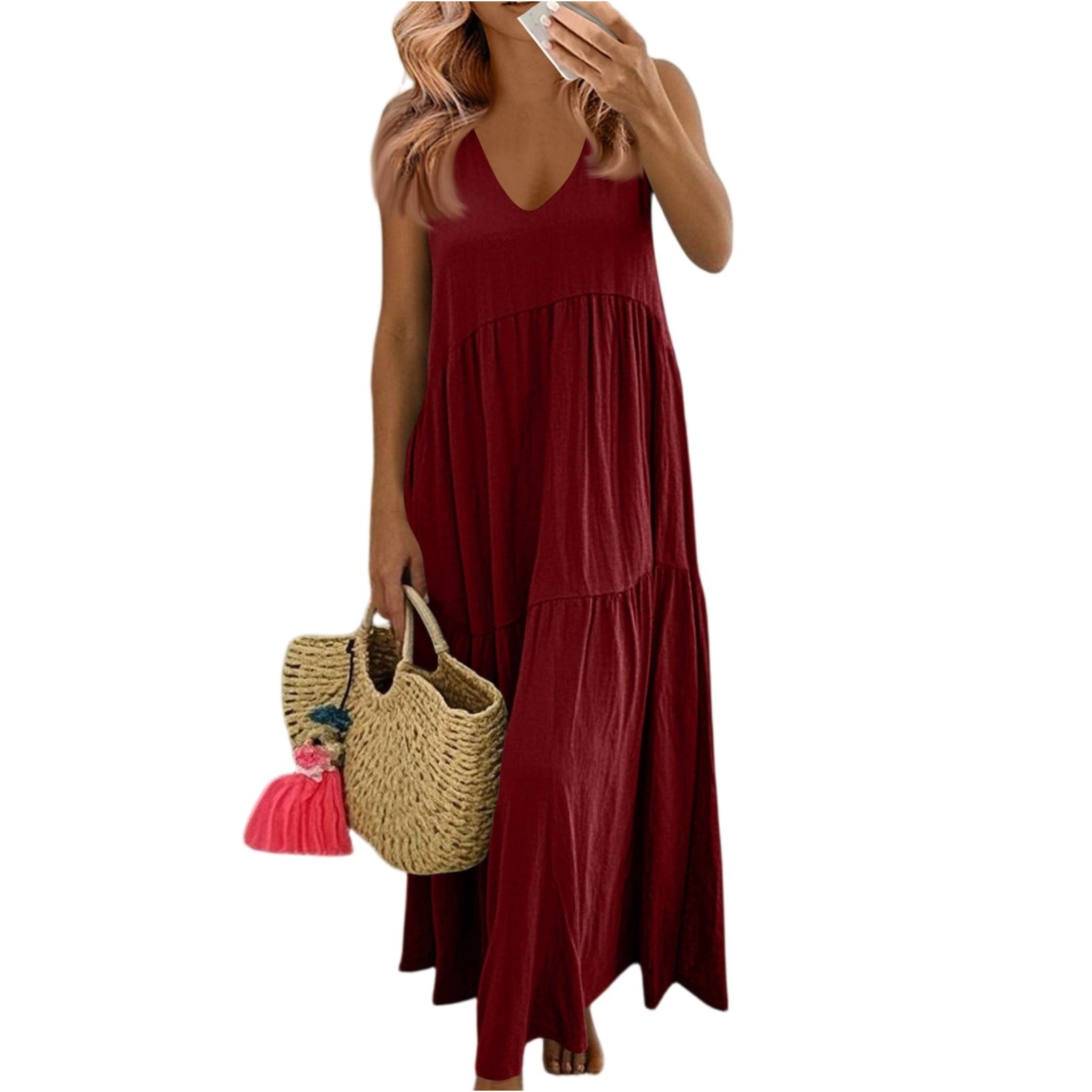 LISTHA Spring Maxi Dresses for Women 2025 Casual Sleeveless V Neck ...