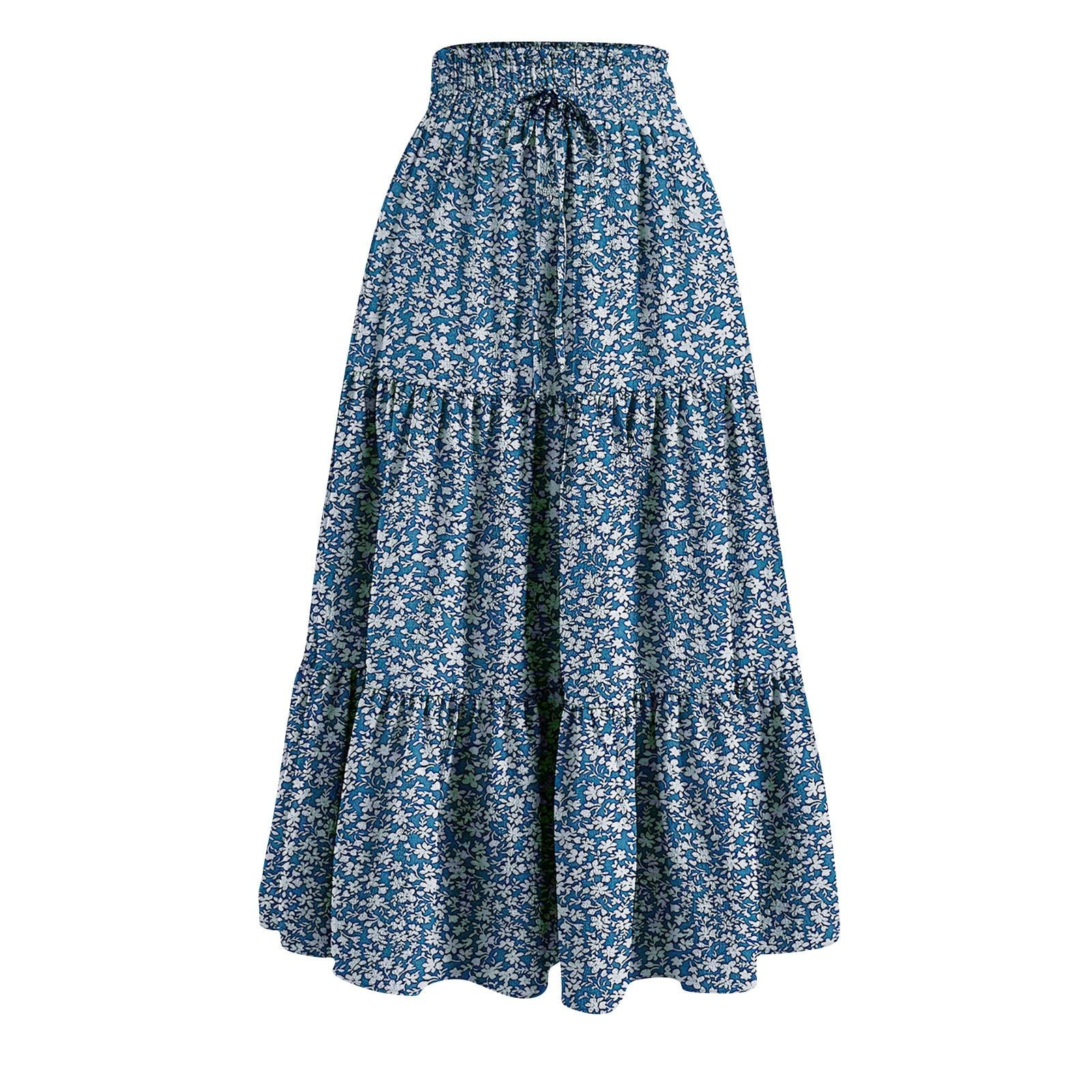 LISTHA Spring Skirts for Women 2025 Tiered A-Line High Waist Boho Maxi ...