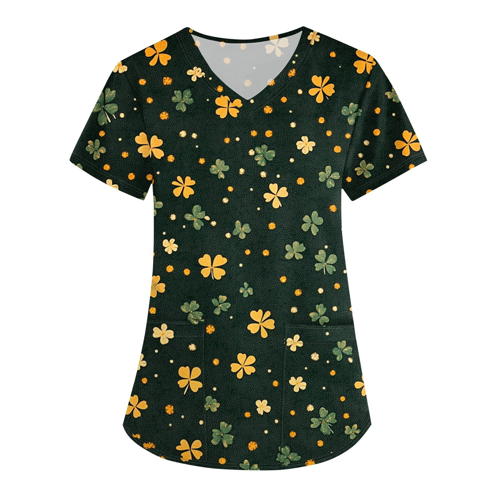 LISTHA St Patricks Day Scrub Shirts for Women Shamrock Graphic Cute ...