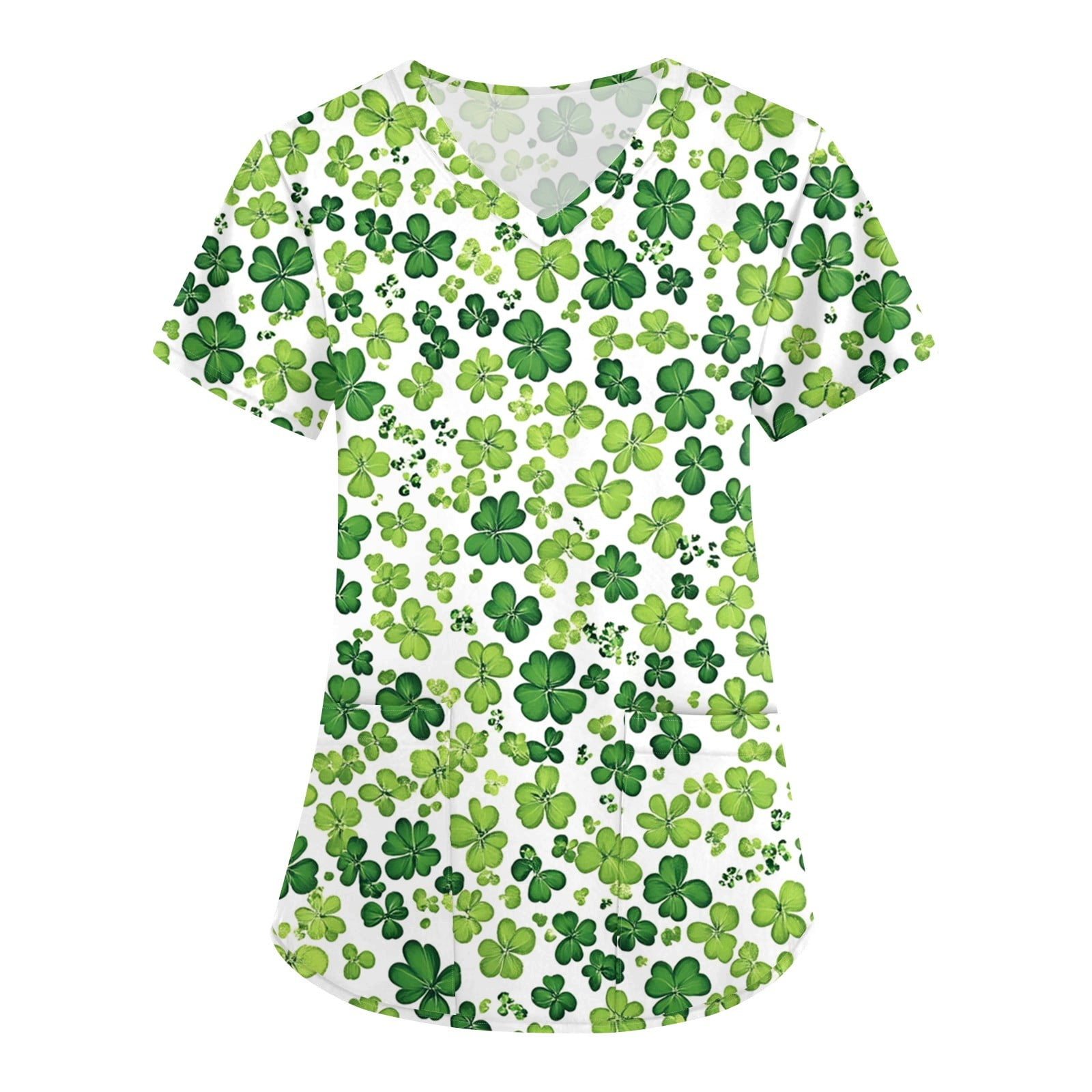 LISTHA St Patricks Day Scrub Top Women Shamrock Graphic St. Patricks ...