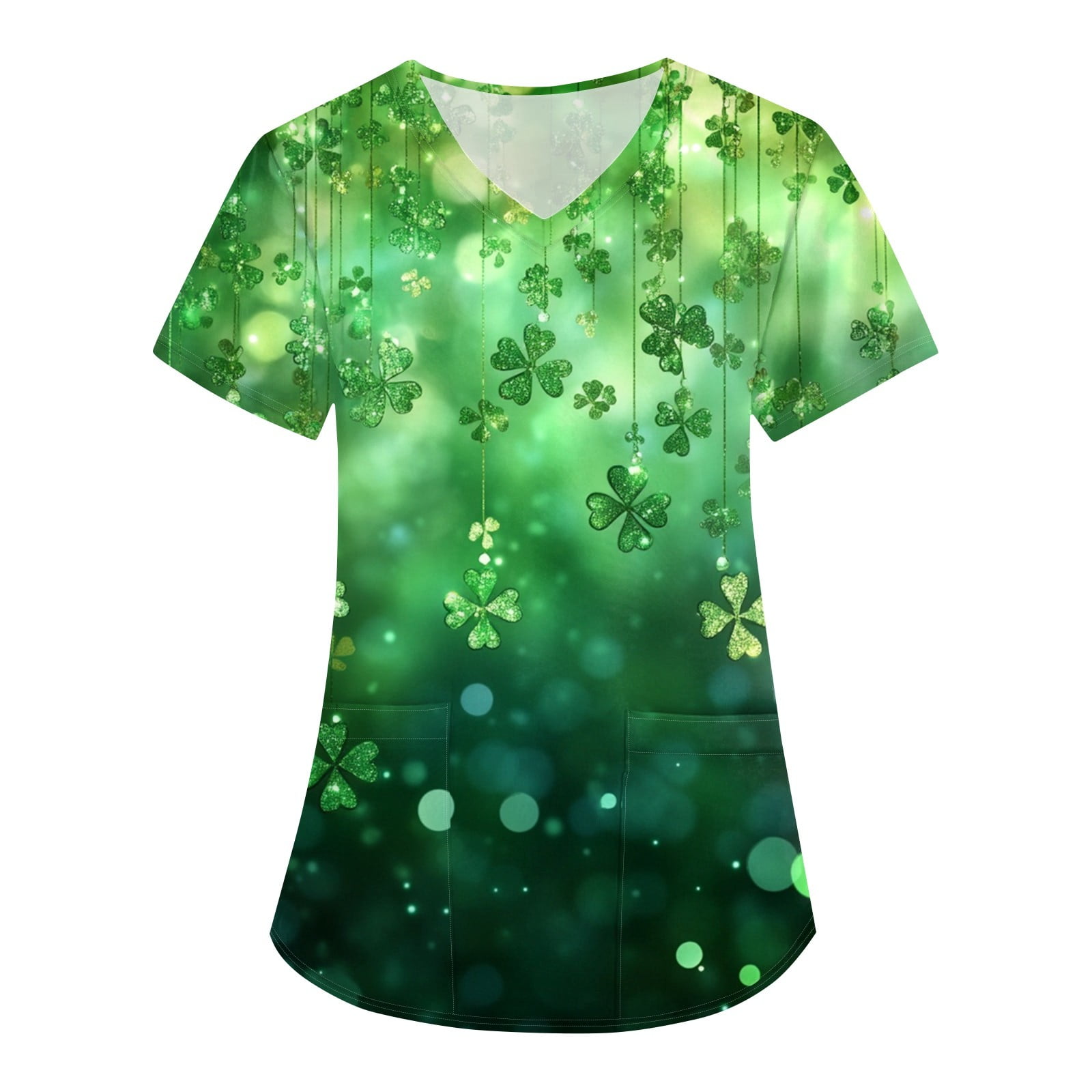 LISTHA St Patricks Day Scrub Top Women Shamrock St Patrick's Day ...
