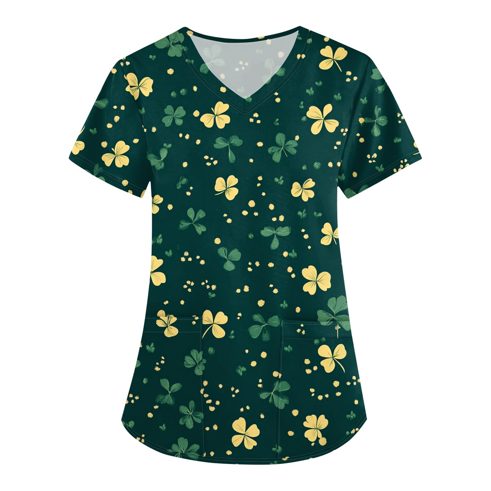 LISTHA St Patricks Day Scrub Tops Women Plus Size Lucky Shamrock ...