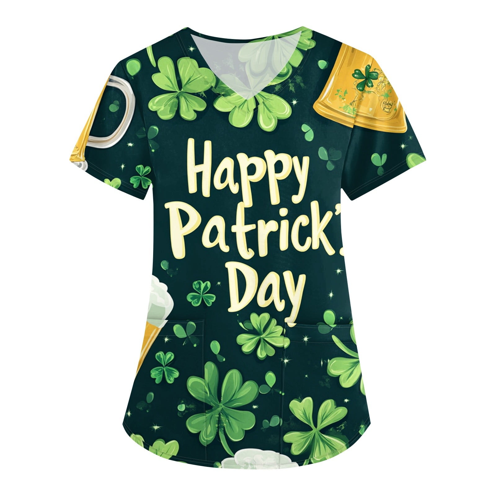 LISTHA St Patricks Day Scrub Womens Shamrock Graphic Lucky Nurse ...