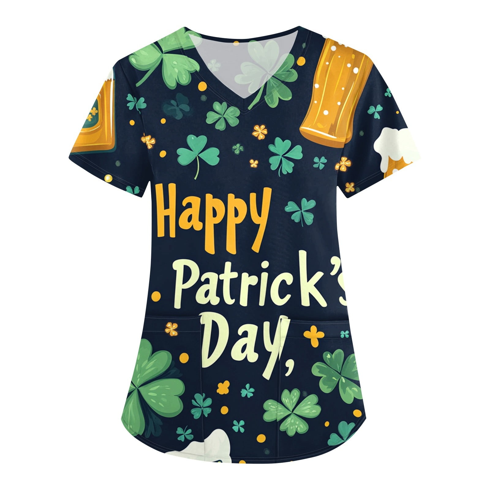 LISTHA St Patricks Day Scrub Womens Shamrock Graphic St. Patricks Day ...