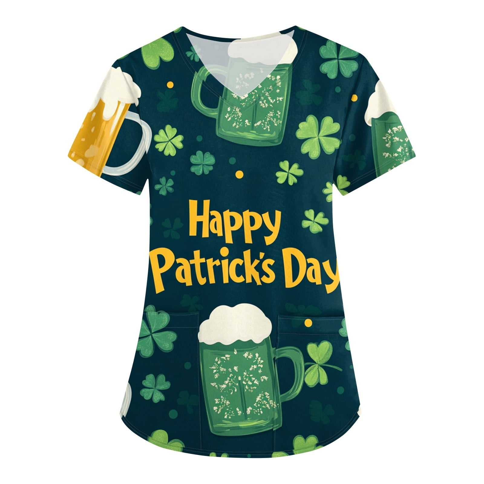 LISTHA St Patricks Day Scrubs Womens Shamrock Casual Nurse Uniforms St ...