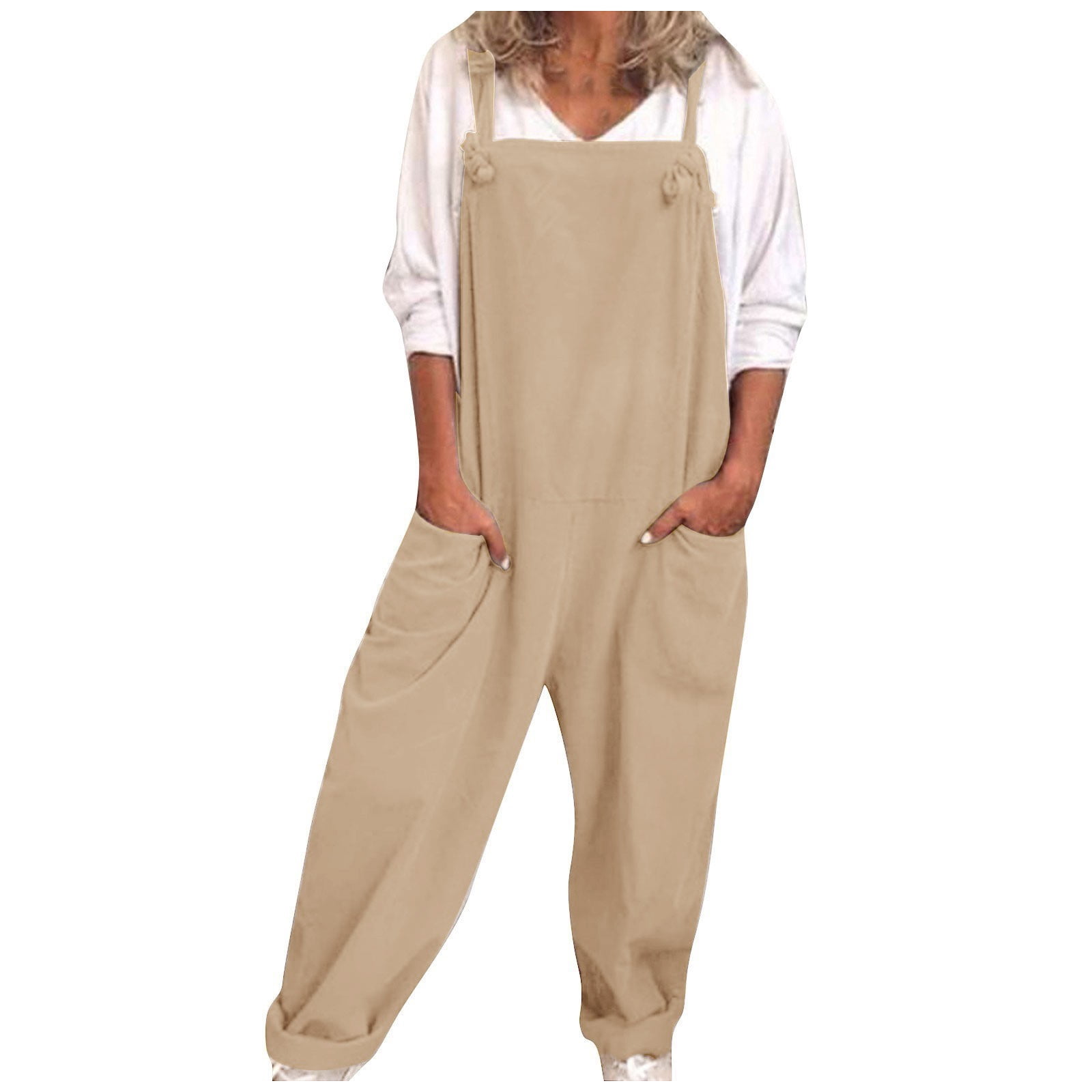 LISTHA Womens Overalls Loose Fit Adjustable Strap Loose Fit Wide Leg ...
