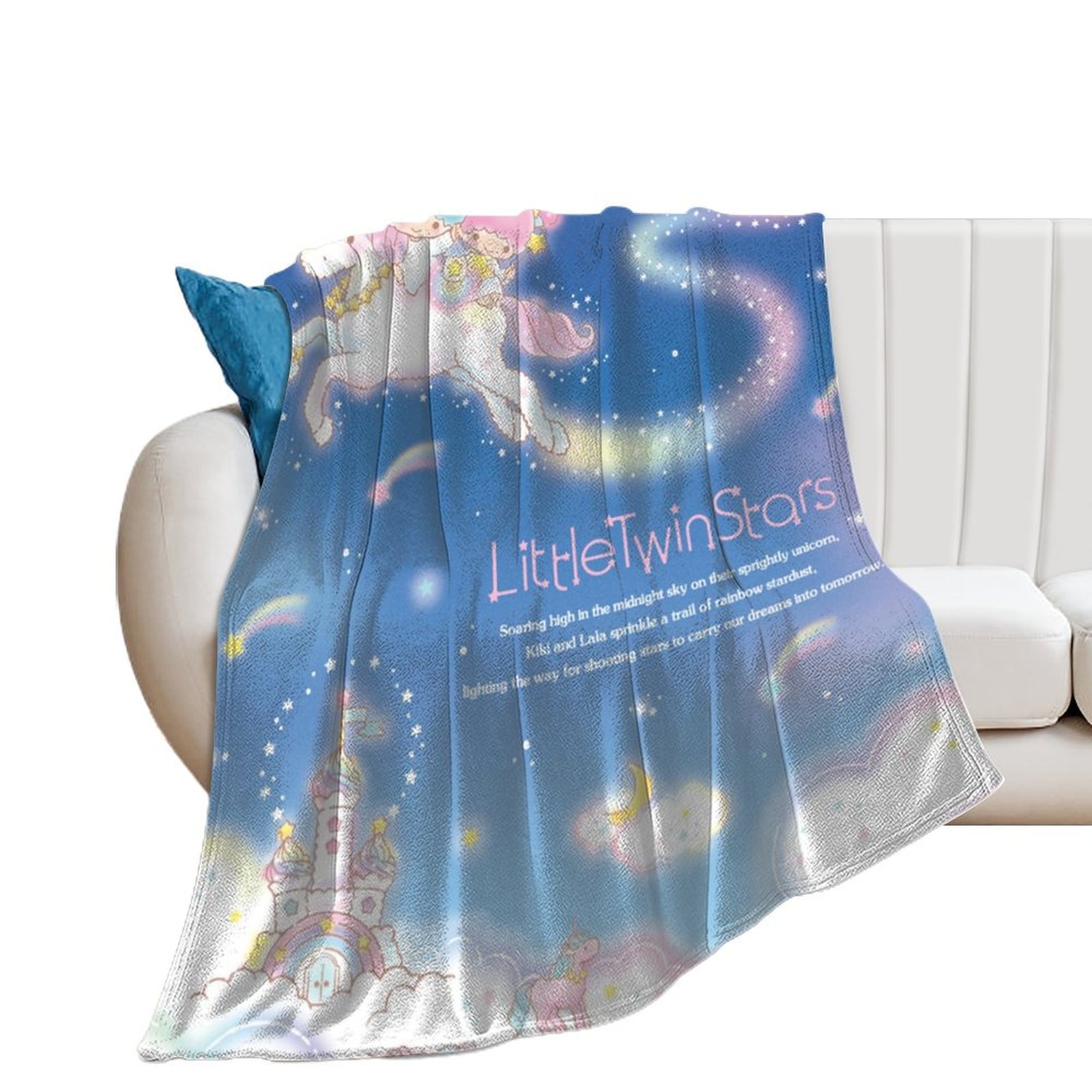 LIT-TLE TWIN STARS Throw Blanket Flannel Anime for Girls Boys Men Women ...