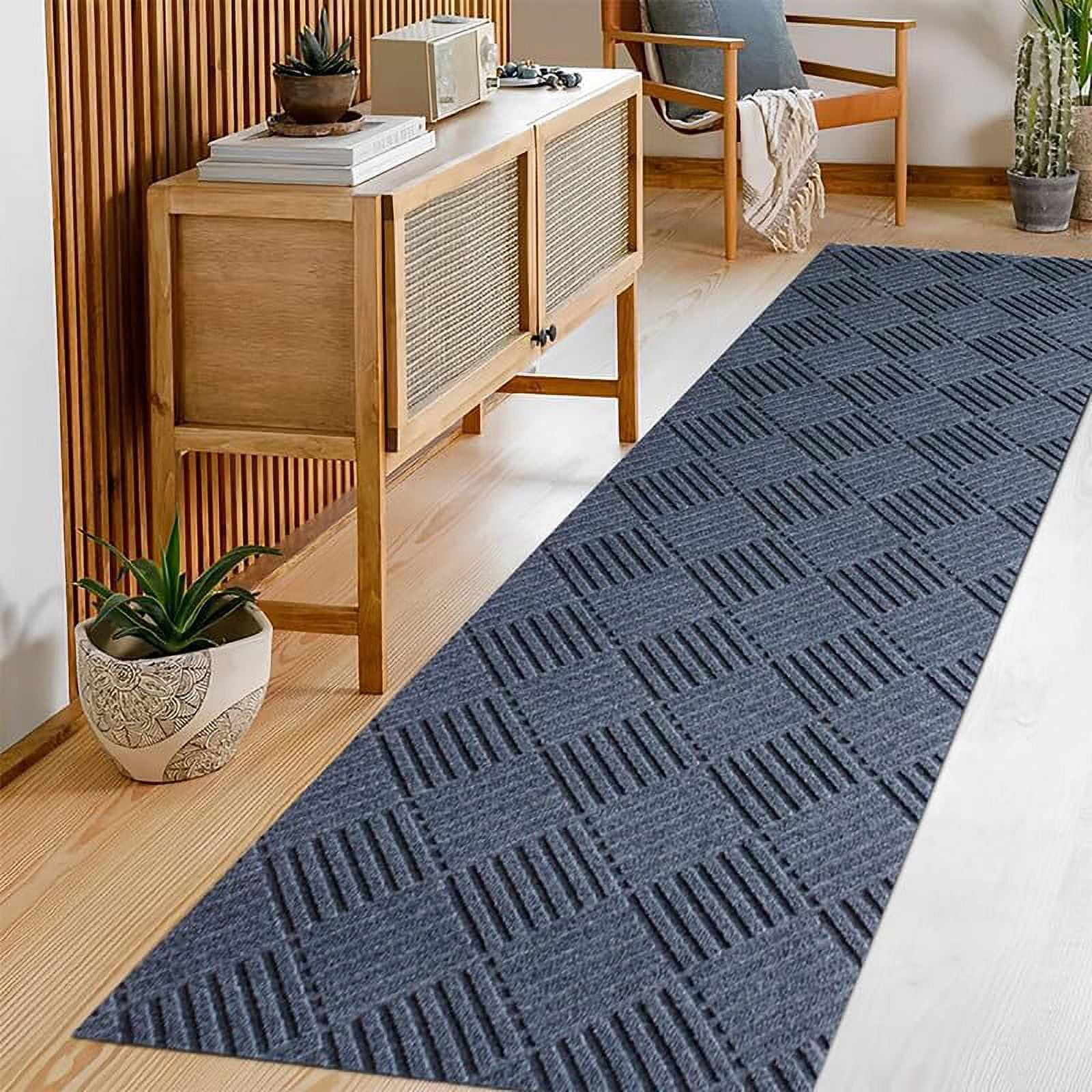 LITA Grey Runner Rugs 5' x 6' Indoor Anti-slip Carpet for Hallway ...