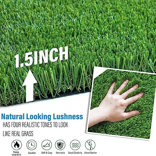 LITA Natural Thick Realistic Deluxe Artificial Grass Turf Customized ...