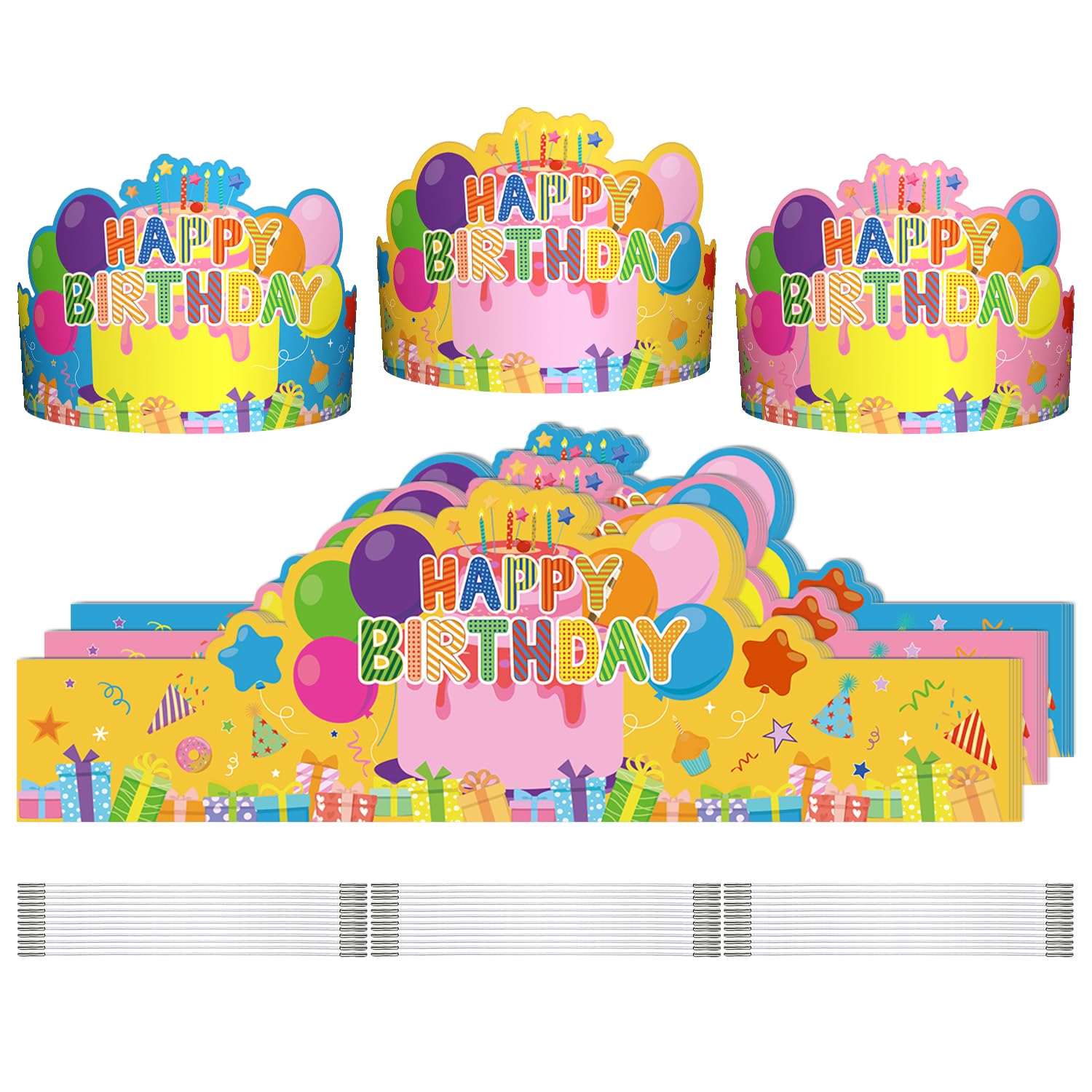 LITAUS, Birthday Crowns - Pack of BSL1 36 | Birthday Crowns for Kids ...