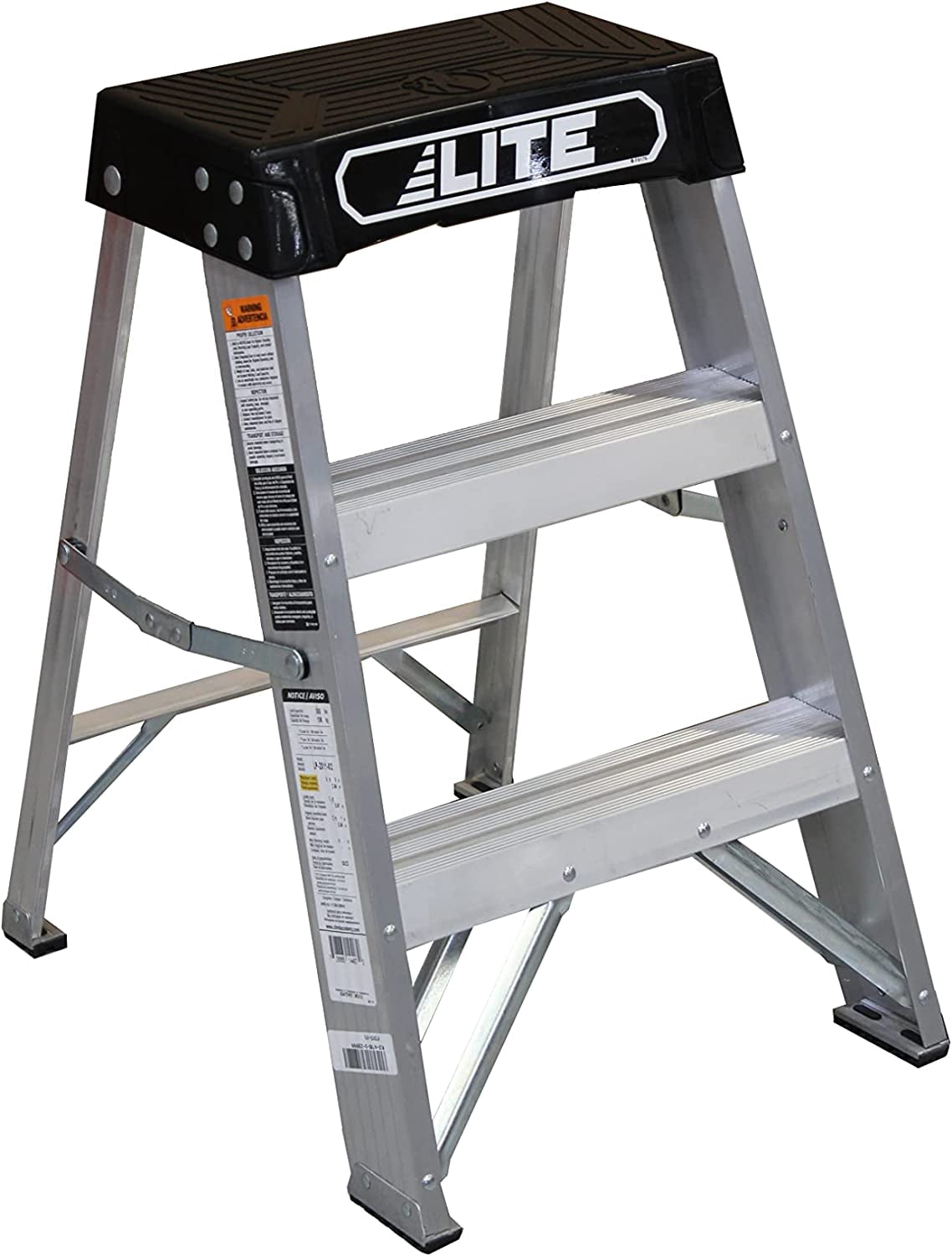 LITE 2-Foot Aluminum Step Stool Industrial, 300-Pound Load Capacity ...
