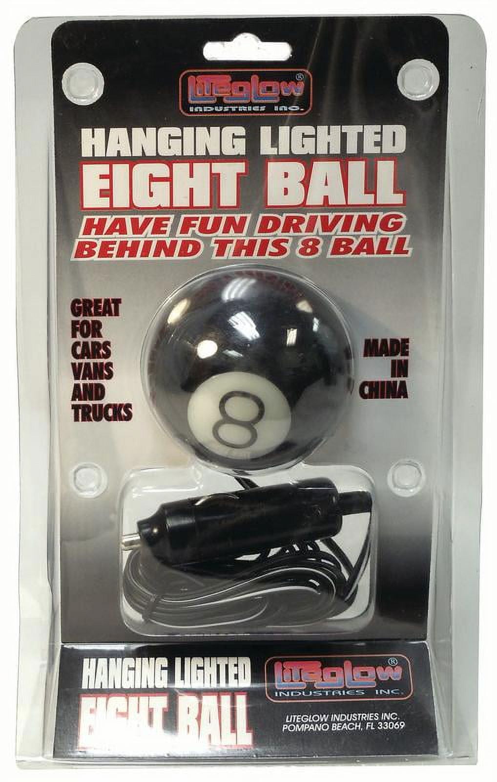 LITE-GLOW - 12 VOLT HANGING LIGHTED EIGHT BALL WITH CIGARETTE PLUG ...