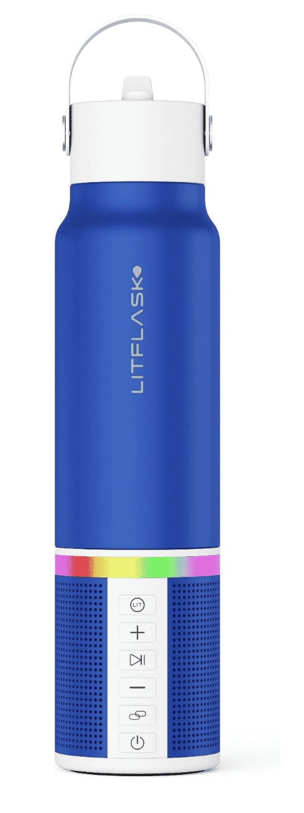 LITFLASK Smart Water Bottle with Premium Bluetooth Speaker, Blue ...