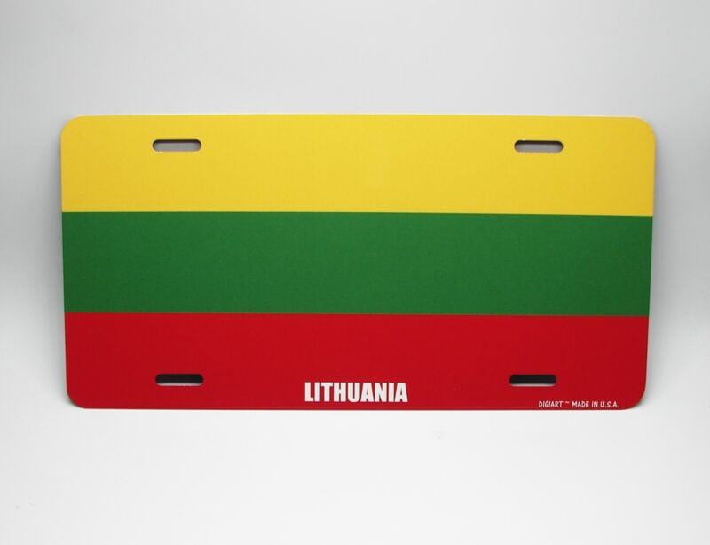 LITHUANIA FLAG METAL CAR LICENSE PLATE AUTOTAG.LITHUANIAN FLAG CAR ...
