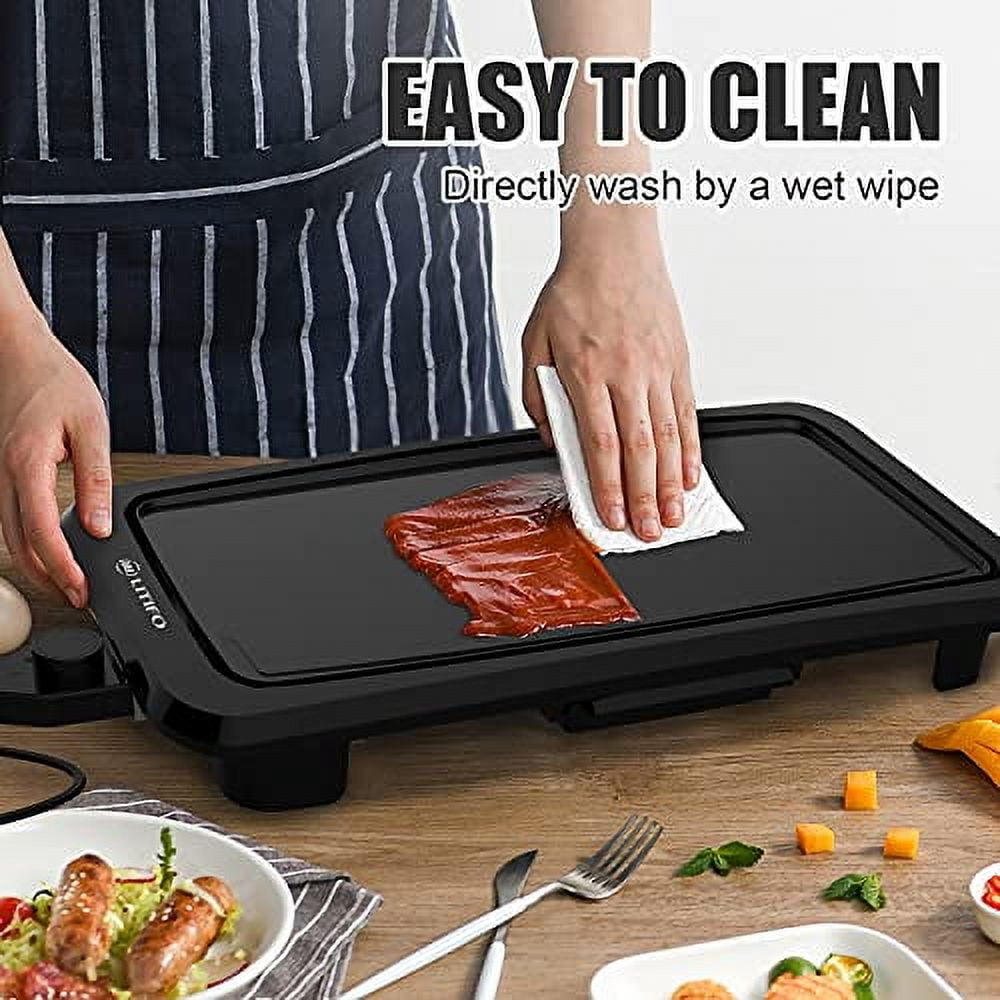 LITIFO Electric Griddle Indoor, 1450W Nonstick Extra Large BBQ Griddle ...