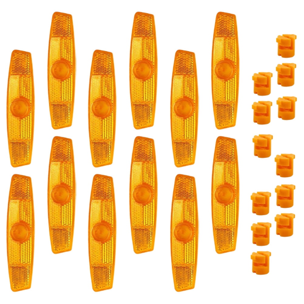 LITINKIMI 12Pcs Bike Reflectors for Night Riding PVC Orange for Complex ...