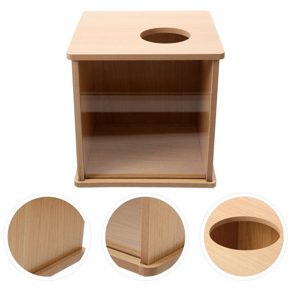 LITINKIMI 1Pack Hamster Bath Box 7.9Inch Square Khaki Wood Acrylic Sand ...