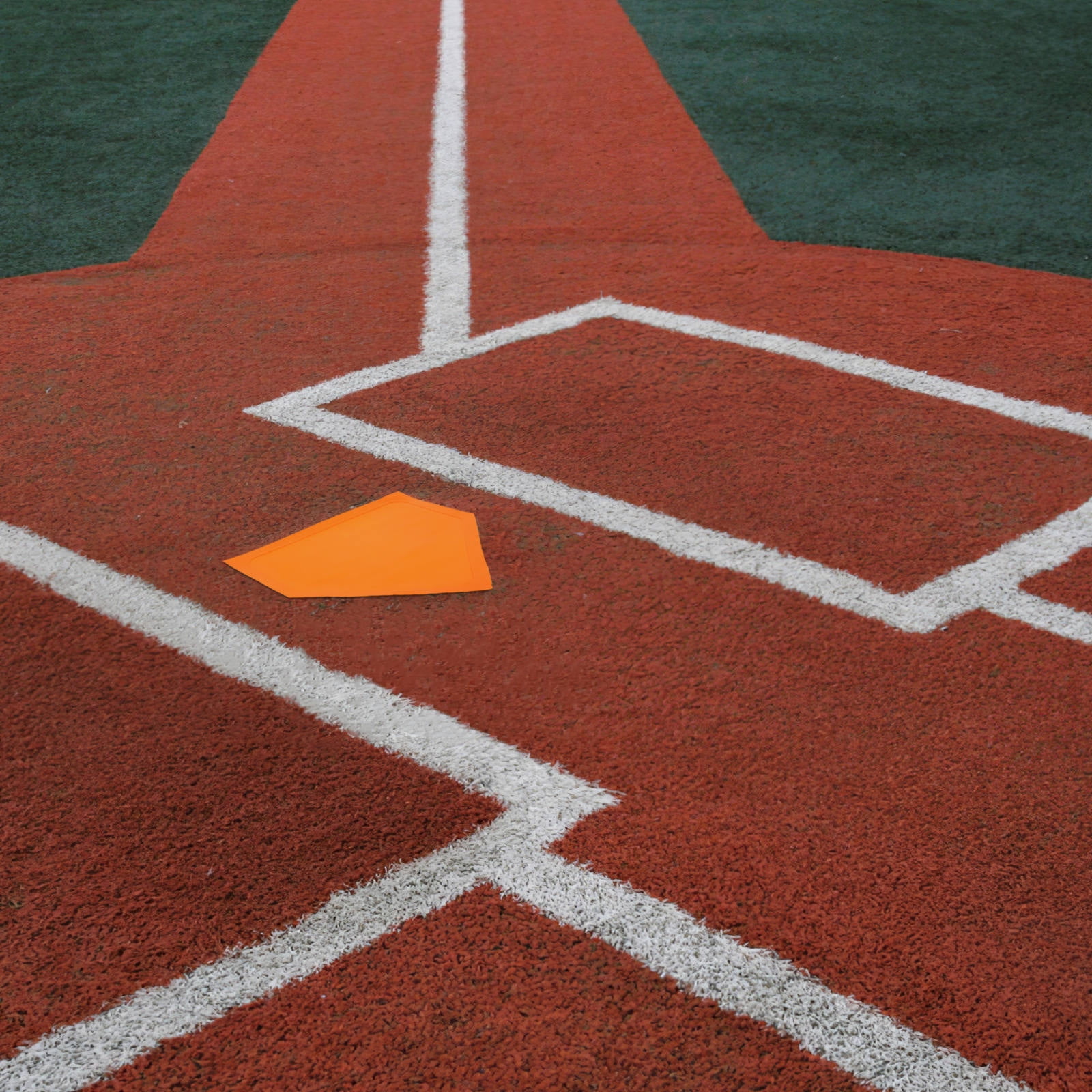 LITINKIMI 1Pack Orange TPE Triangular Baseball Home Plate Mat for Training Portable Pitching ...