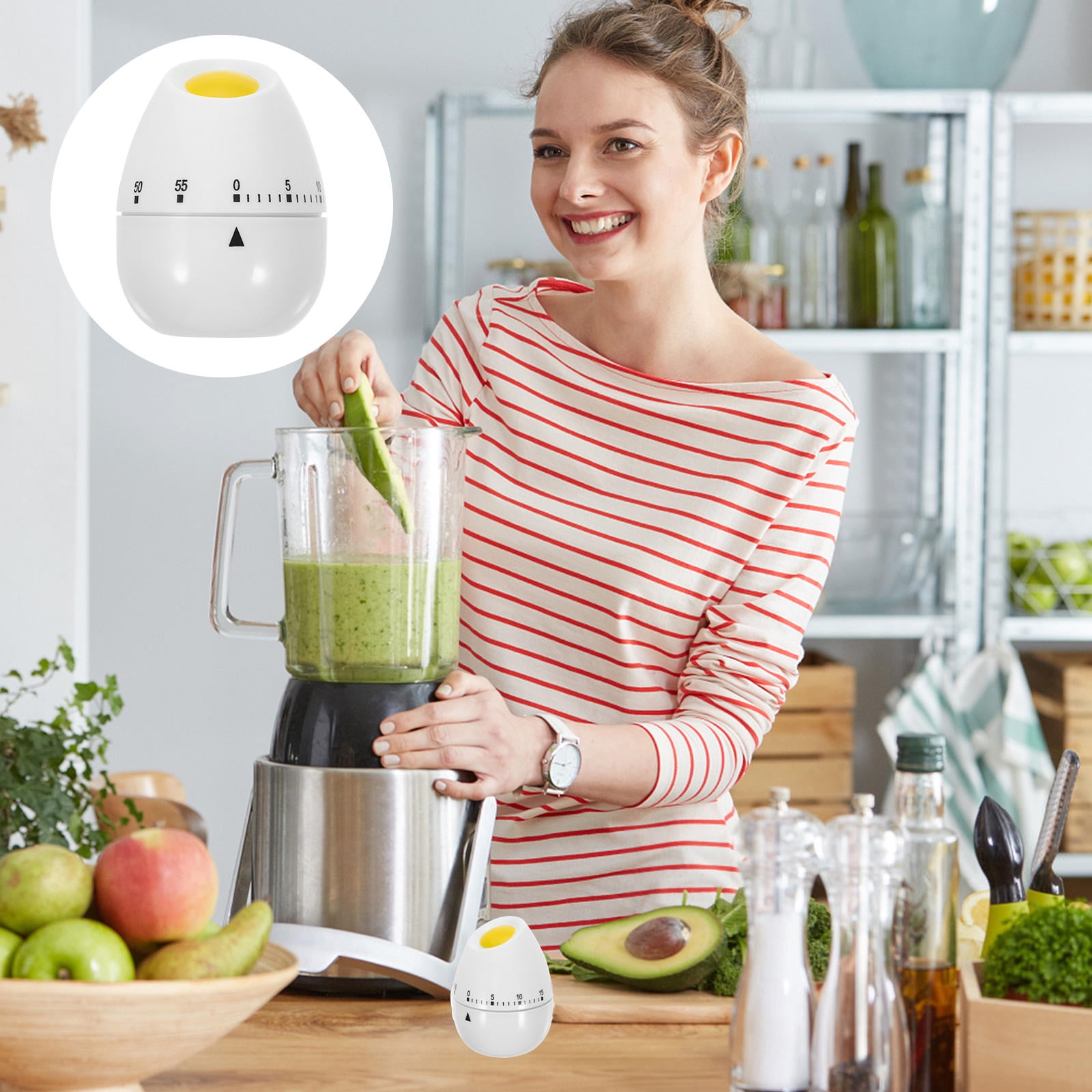 LITINKIMI 1Pcs Egg Timers for Kitchen Mechanical with White Plastic ...