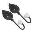 LITINKIMI 2Pcs Multipurpose Black Ceramic Leaf Hooks Wall Mounted for ...