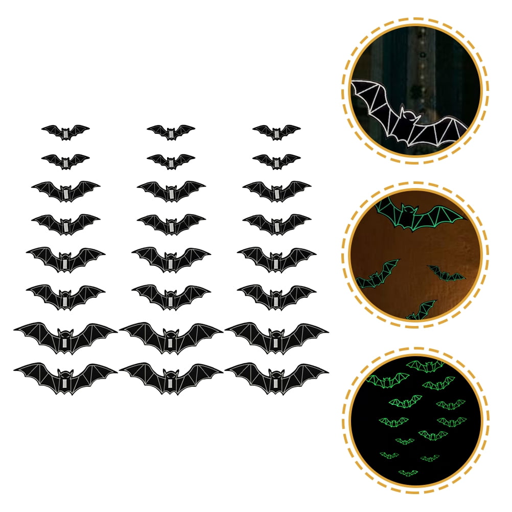 LITINKIMI 48Pcs 3D Bat Stickers Luminous Wall Decal PVC Indoor Scene ...