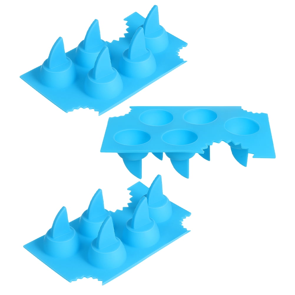 LITINKIMI Funny Ice Trays 3Pcs Silicone Shark Fin Shape For Drinks And ...