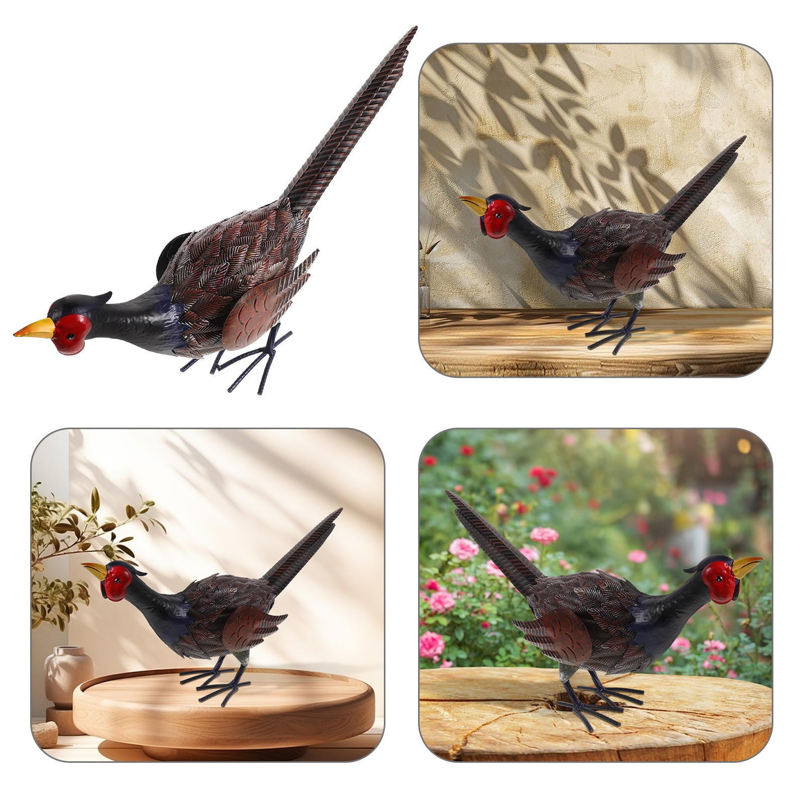 LITINKIMI Tabletop Decor Pheasant Statue Iron Realistic 1Pcs Outdoor ...