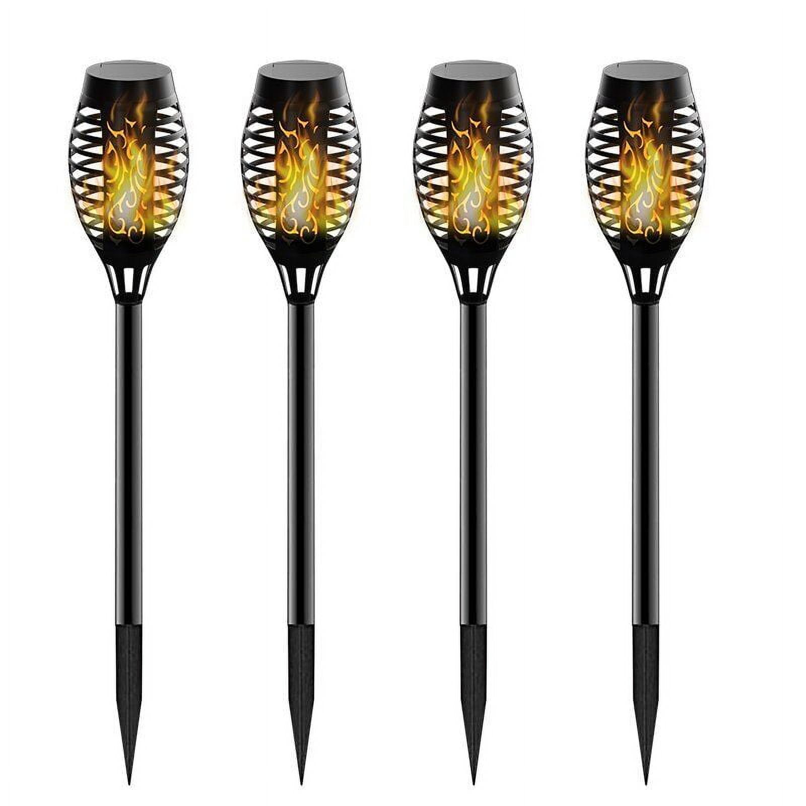 LITOM 1/4/8/12Pcs 12 LED/52CM Light Control Solar Torch Flame Light ...