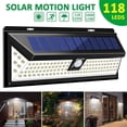 LITOM 118LED Solar Light Outdoor Wireless Motion Sensor Wall Yard ...