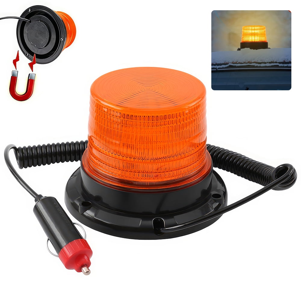 LITOM 12-24V Magnetic LED Beacon Strobe Light - 12W, IP67 Waterproof ...