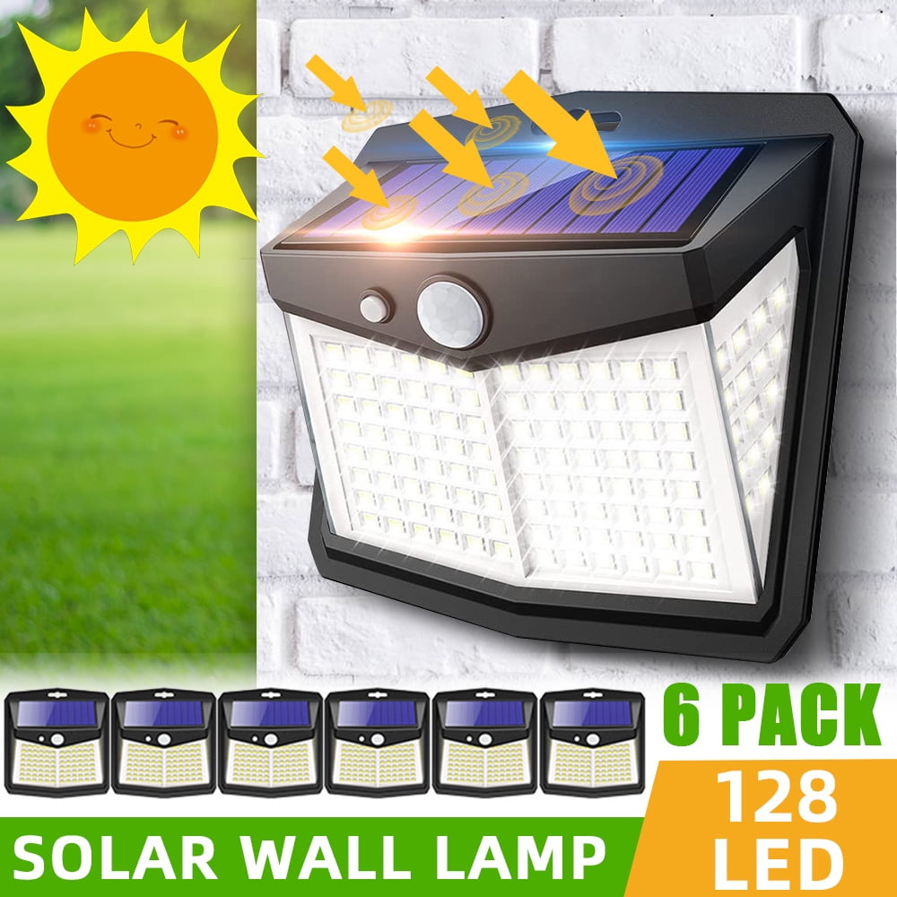 LITOM 1Pc 128LED Solar Wall Lamp Motion Sensor 270° Illumination Angle ...