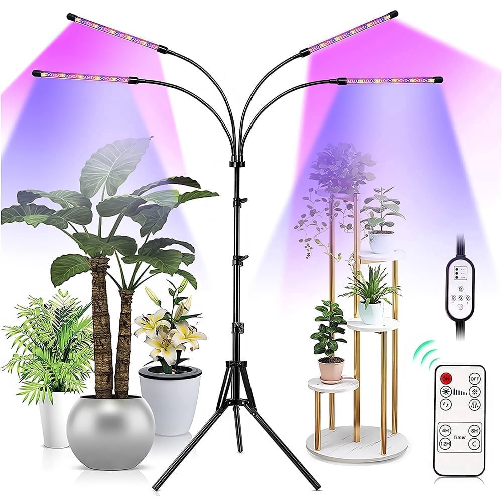LITOM 4 Head LED Grow Light for Indoor Plants, Full Spectrum Plant ...