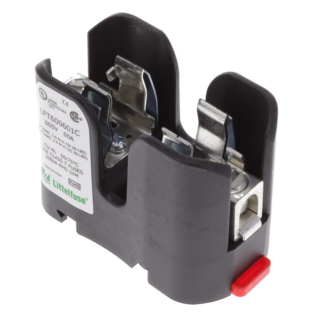 LITTELFUSE LFT600601C, Fuse Holder CLASS T FUSE BLOCK 600V 60A 1 POLE ...
