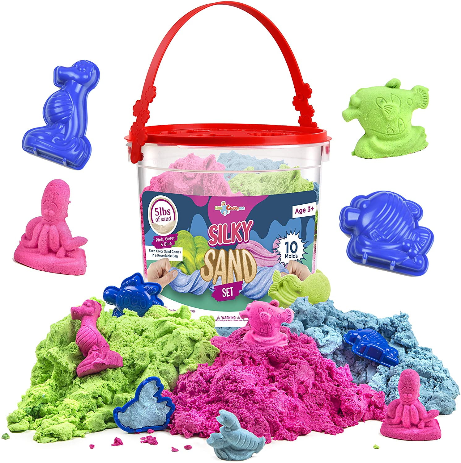 LITTLE CHUBBY ONE 5 Lbs - Silky Play Sand Set - Moldable Sand Set ...